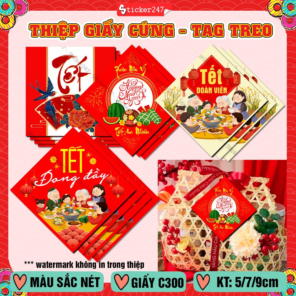 Greeting Cards CNY Congratulations CNY 2025 Set of 5 Hanging Tags CNY ...
