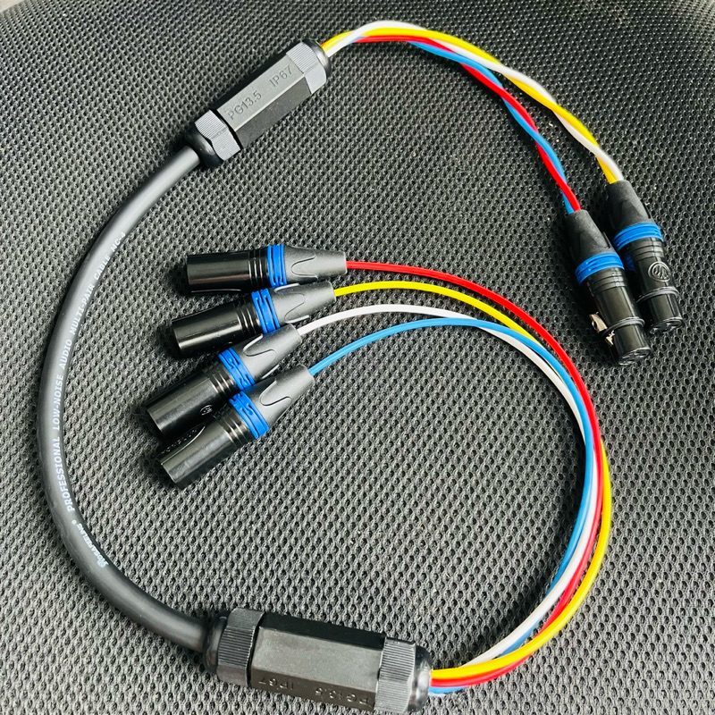 Canon splitter cable with 2 female ends to 4 male ends used to push 4 ...