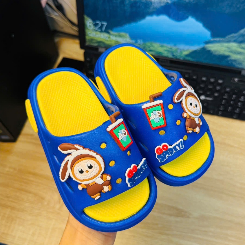 Cute Labubu-shaped high-soled bread slippers for boys, super soft, high ...