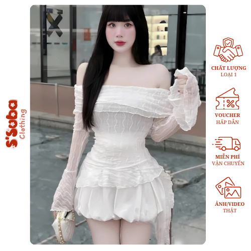 S'suba Clothing hot girl outfit Set is designed with a off-the-shoulder ...