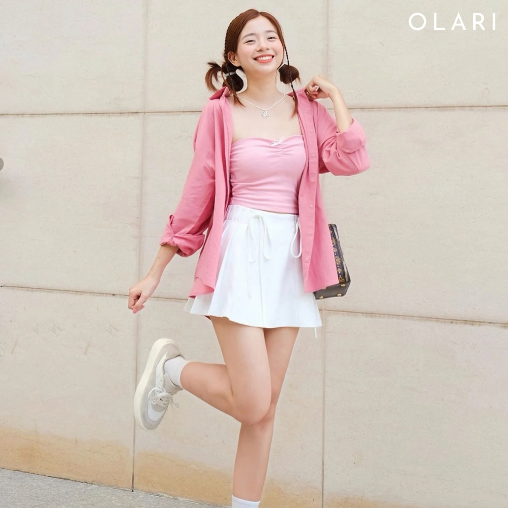 OLARI Women's Pleated Bow Skirt - OL399 - Sarah Skirt | Shopee Philippines