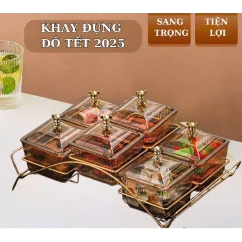 Set of 6 Jam and Candy Trays CNY 2025, CNY Storage Jar with Cute Bear ...