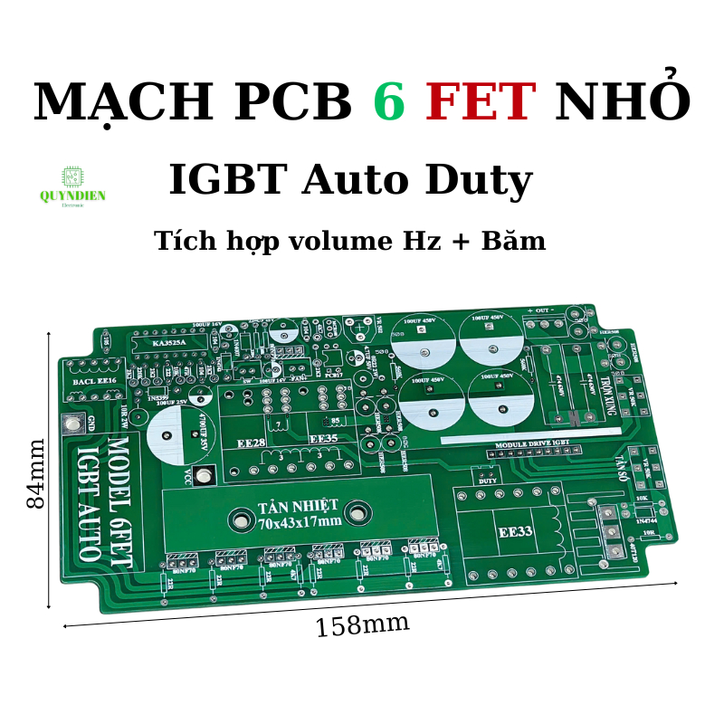 Small 6-foot PCB chopping IGBT Auto Duty starter board - Quynh Dien Electronic Components ...