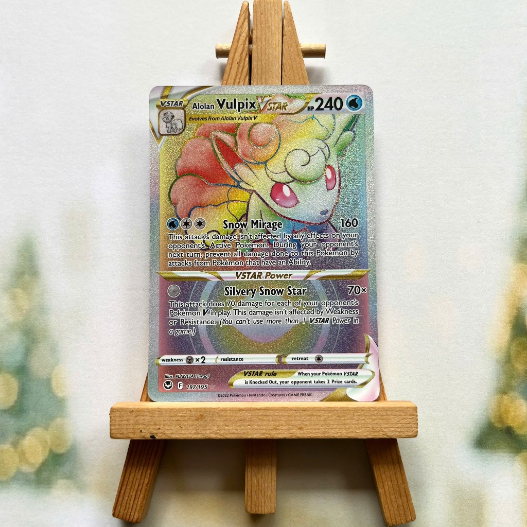 Pokemon Alolan Vulpix VSTAR 197/195 Picture Card - Genuine English ...