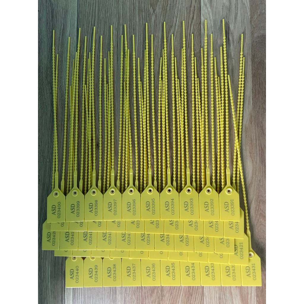 Combo of 100 plastic drawstring seals (ASD032) used for sealing oil tanks, trucks, seafood, shoe ...