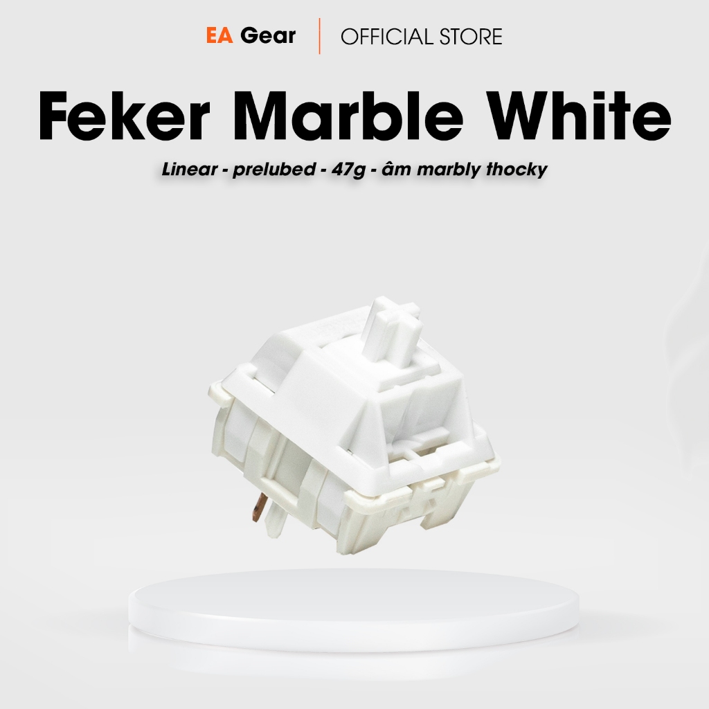 Feker Marble White Linear Mechanical Keyboard Switch Thocky Marbly - EA ...