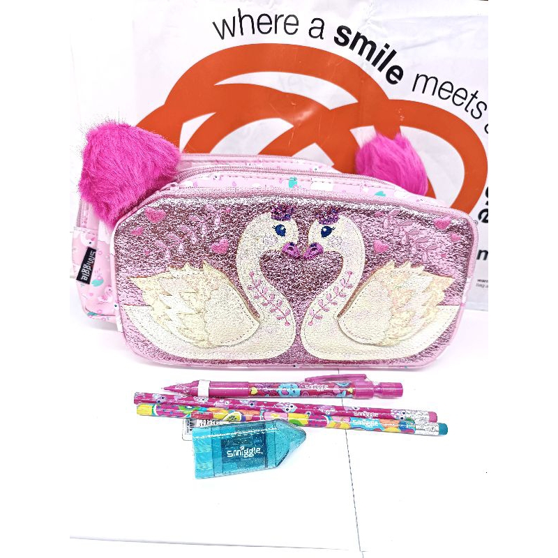 Cherry Pink 2-compartment Smiggle pen box Set | Shopee Philippines