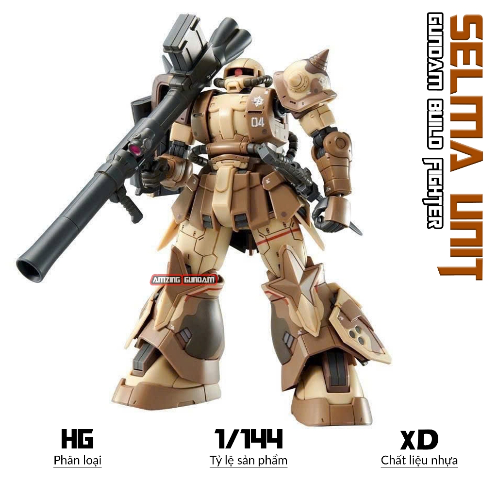 Hg Zaku II Selma's Unit Model, 1/144 Mobile Suit High Surface, Plastic ...