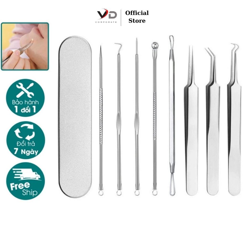 Acne Extraction Stick Set 8 Piece Tin Box Specialized Spa Beauty Salon ...