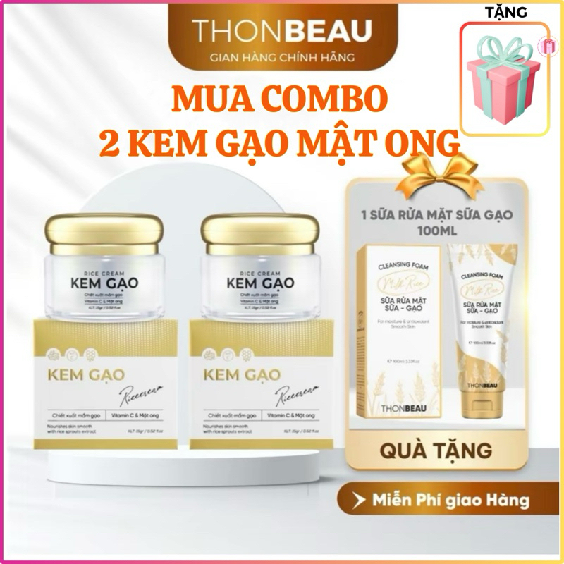 Combo of 2 vitamin C honey rice cream (Free large SRM 100ml) | Shopee ...