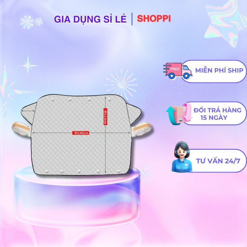 4-layer car windshield cover with mirror ears, sun and rain cover ...