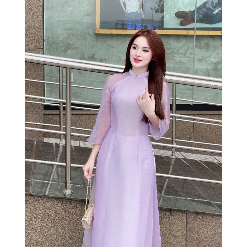 Beautiful purple silk ao dai - Dan Linh Ao Dai | Shopee Philippines