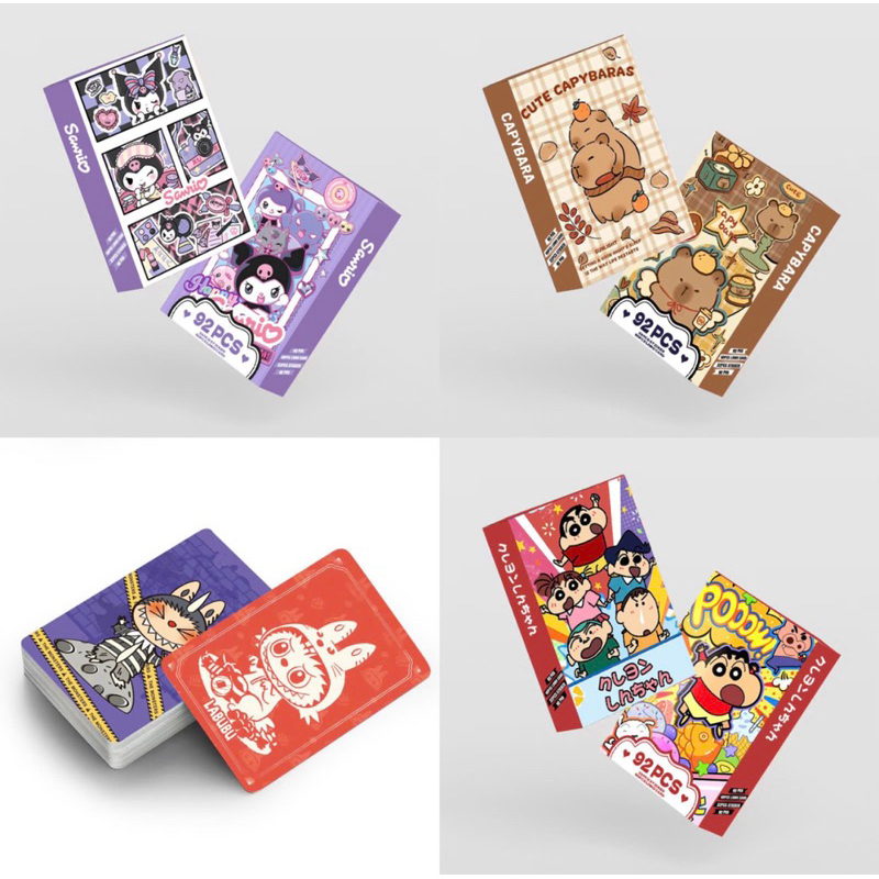 Super cute Lomo card box with Labubu, Capybara, Kuromi, Kitty pictures ...
