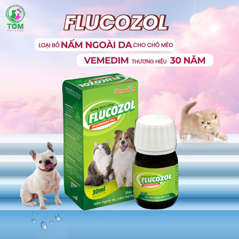 FLUCOZOL Vemedim oral to clean skin fungus for dogs and cats, 30ml ...
