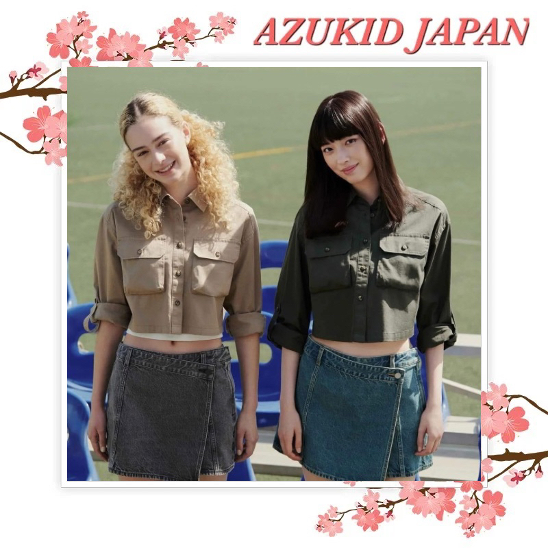 Gu Japanese long-sleeved crop top shirt | Shopee Philippines