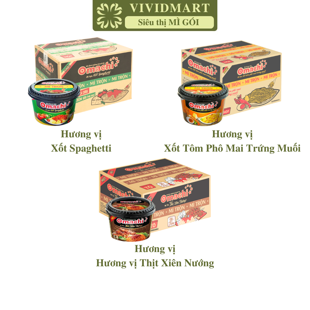 [BOX Of 12 BOWL] - MASAN - Omachi bowl mixed with 3 flavors: Salted egg ...
