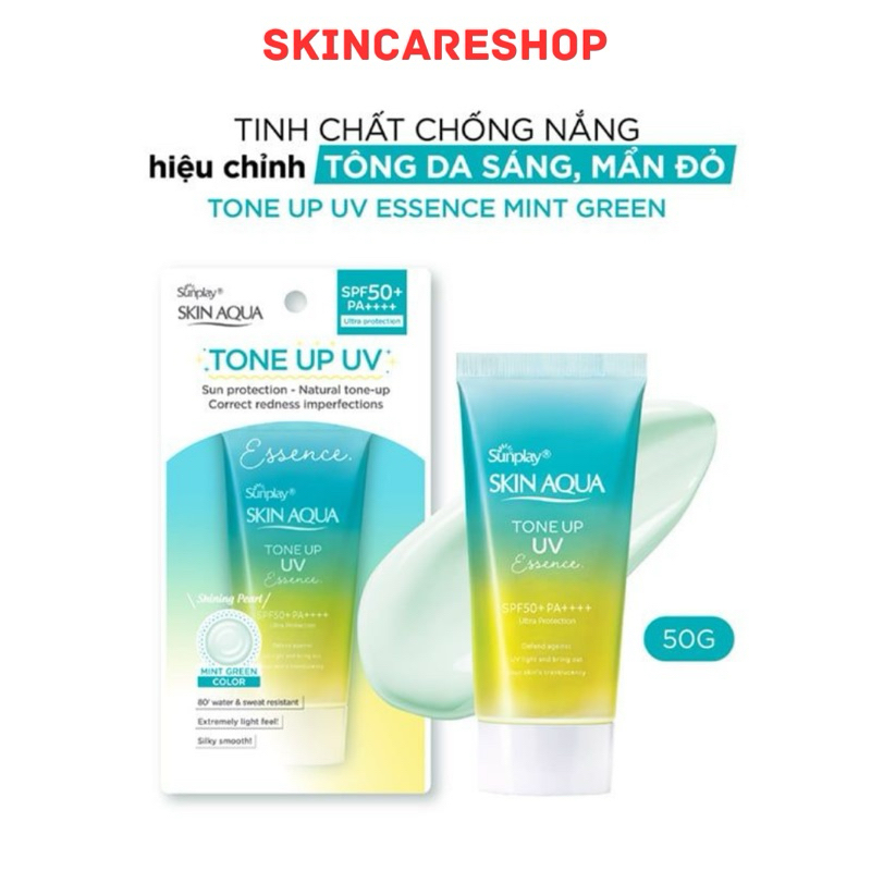 Skin Aqua Tone Up UV Essence Mint Green Sunscreen - 50g | Shopee ...