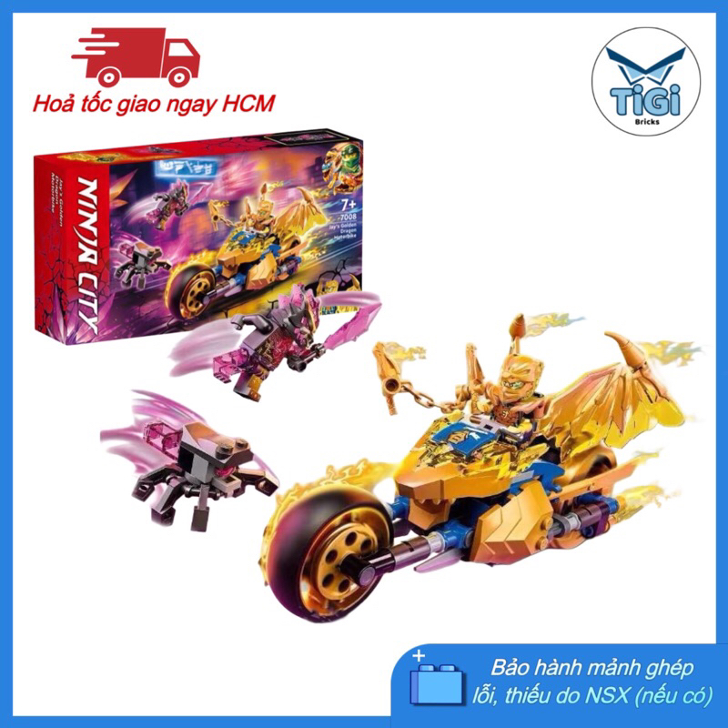 Ninjago Jay's Golden Dragon Motorbike - Lepin 7008 - Jay's Motorcycle ...