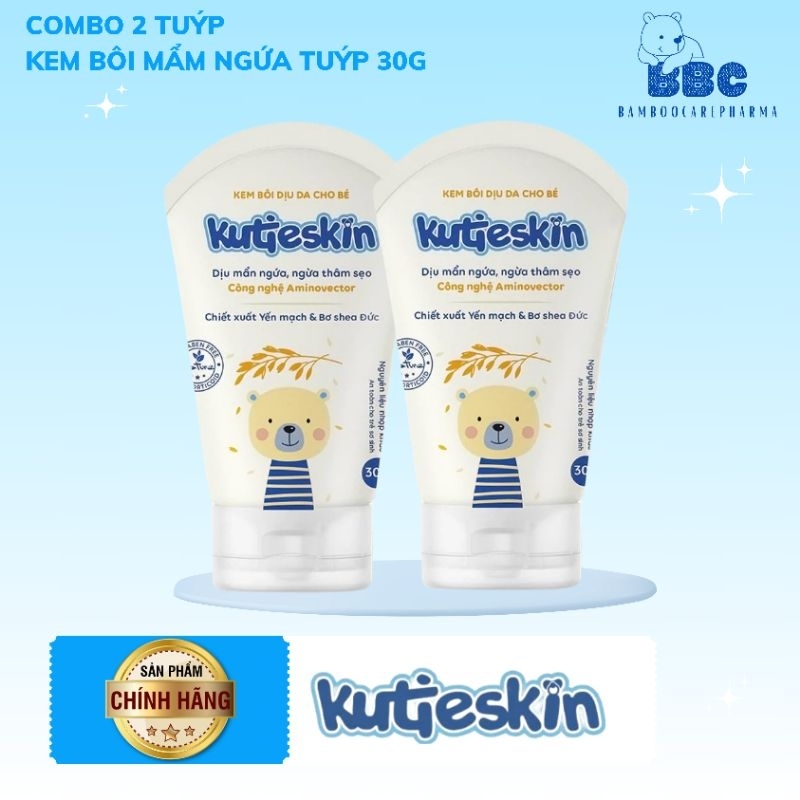 Combo of 2 tubes of kutieskin skin soothing and rashes cream for babies ...