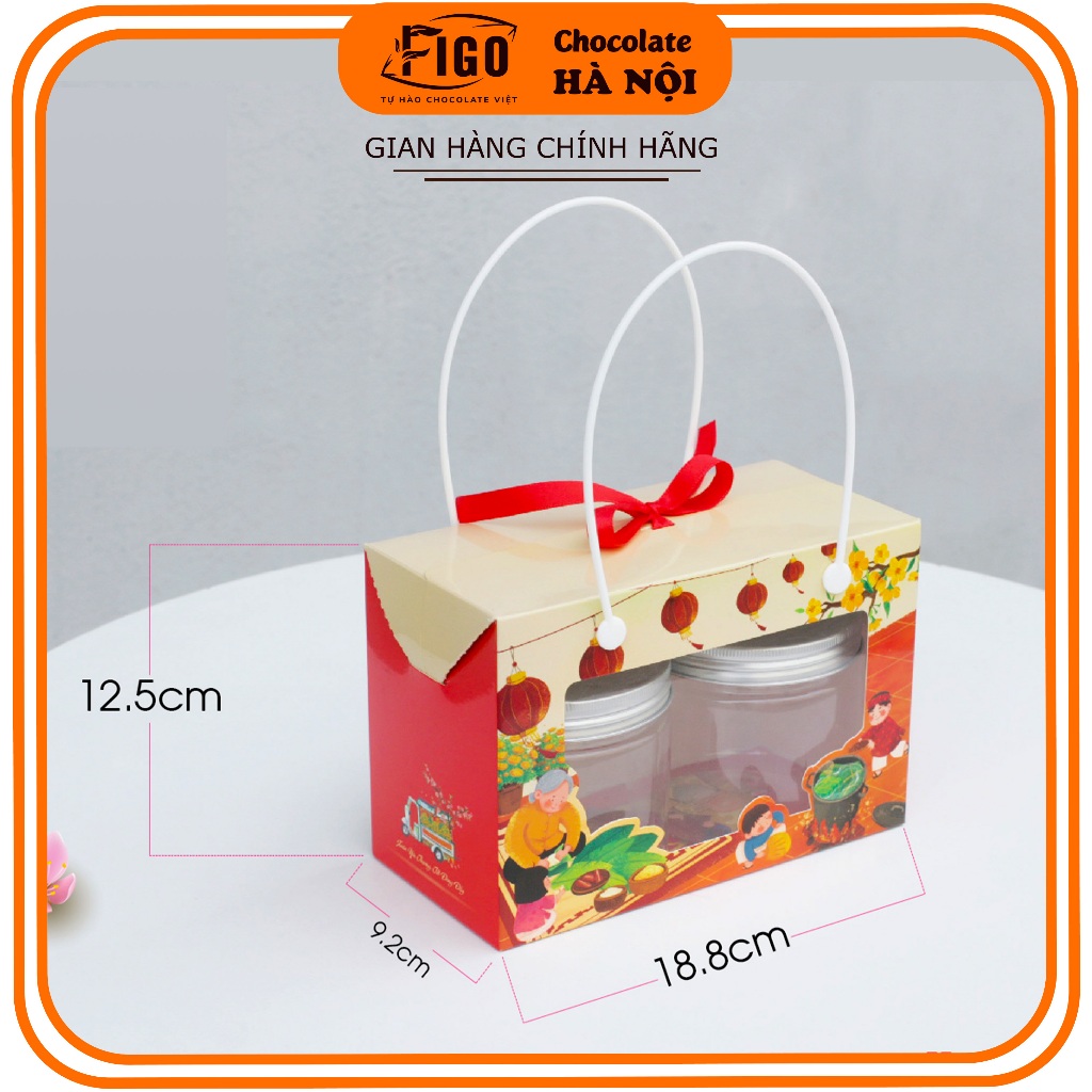 Gift Box CNY 2025 Transparent Mika door paper box containing nut jars ...