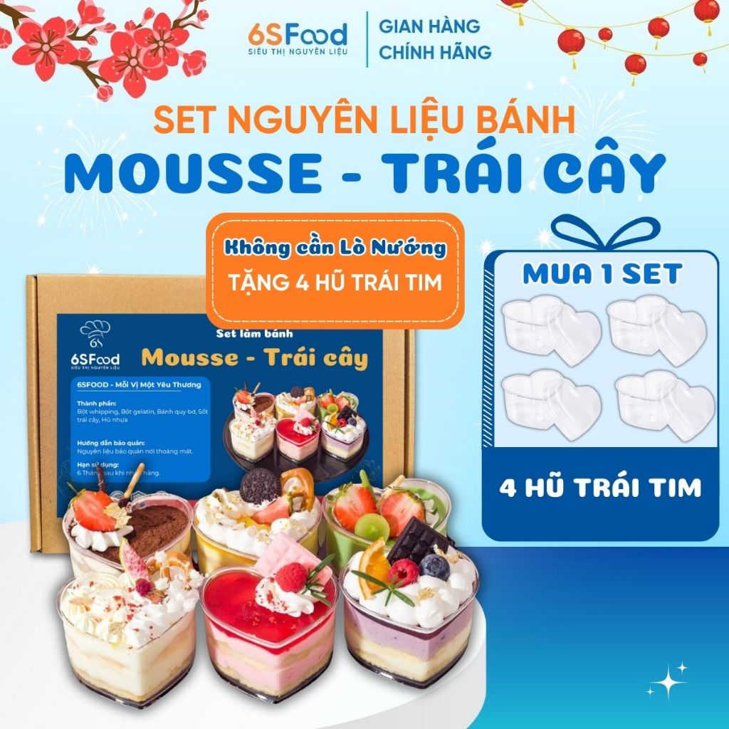 [INCLUDED Jar] 6SFOOD Mousse Cake Making Set Strawberry - Passion Fruit ...