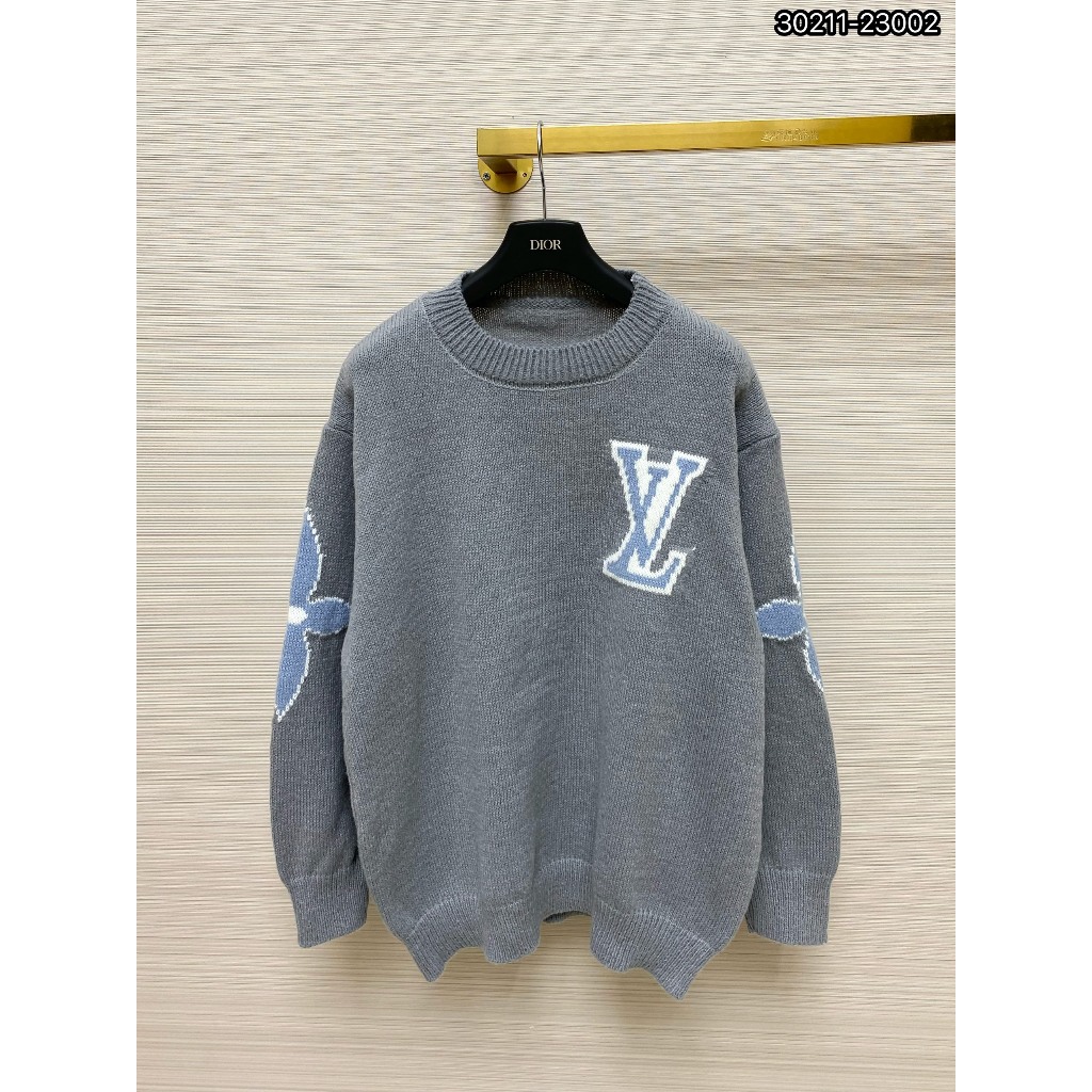 High quality Lv men's sweater in 3 colors made of woven wool with flat ...