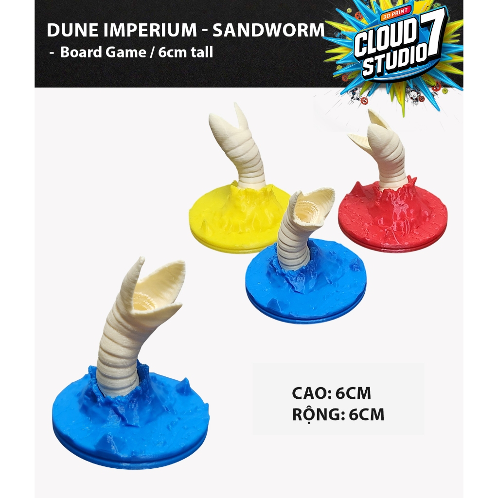 Sandworm for Boardgame Dune: Imperium, flexible color custom 3D printed ...
