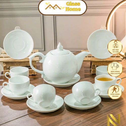 Bat Trang White Tea Set High Quality Ceramic Tea Set in Many Designs ...