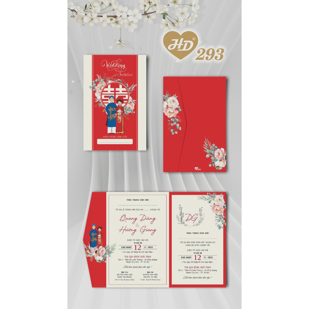 Wedding invitations printed with beautiful and luxurious images of the ...