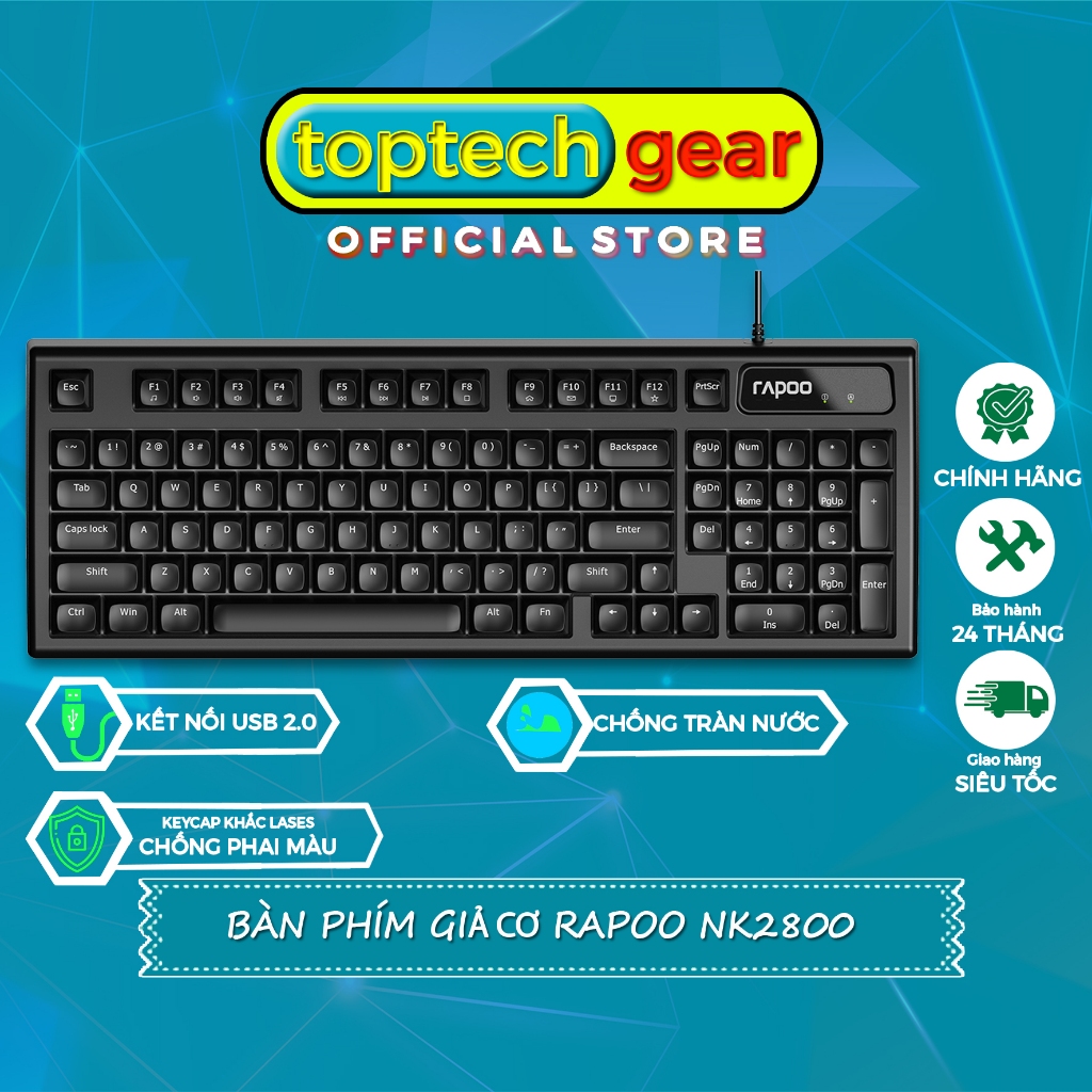 Rapoo NK2800 Mechanical Keyboard with USB Connection | 98 keys | New ...