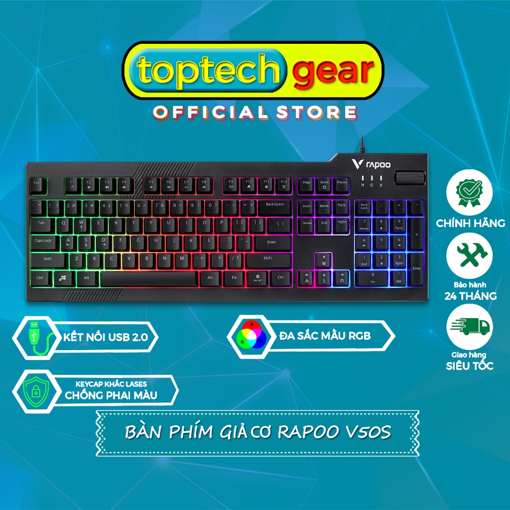 Rapoo V50S Mechanical Gaming Keyboard USB 2.0 Connection | Led RGB | New Technology | Shopee ...