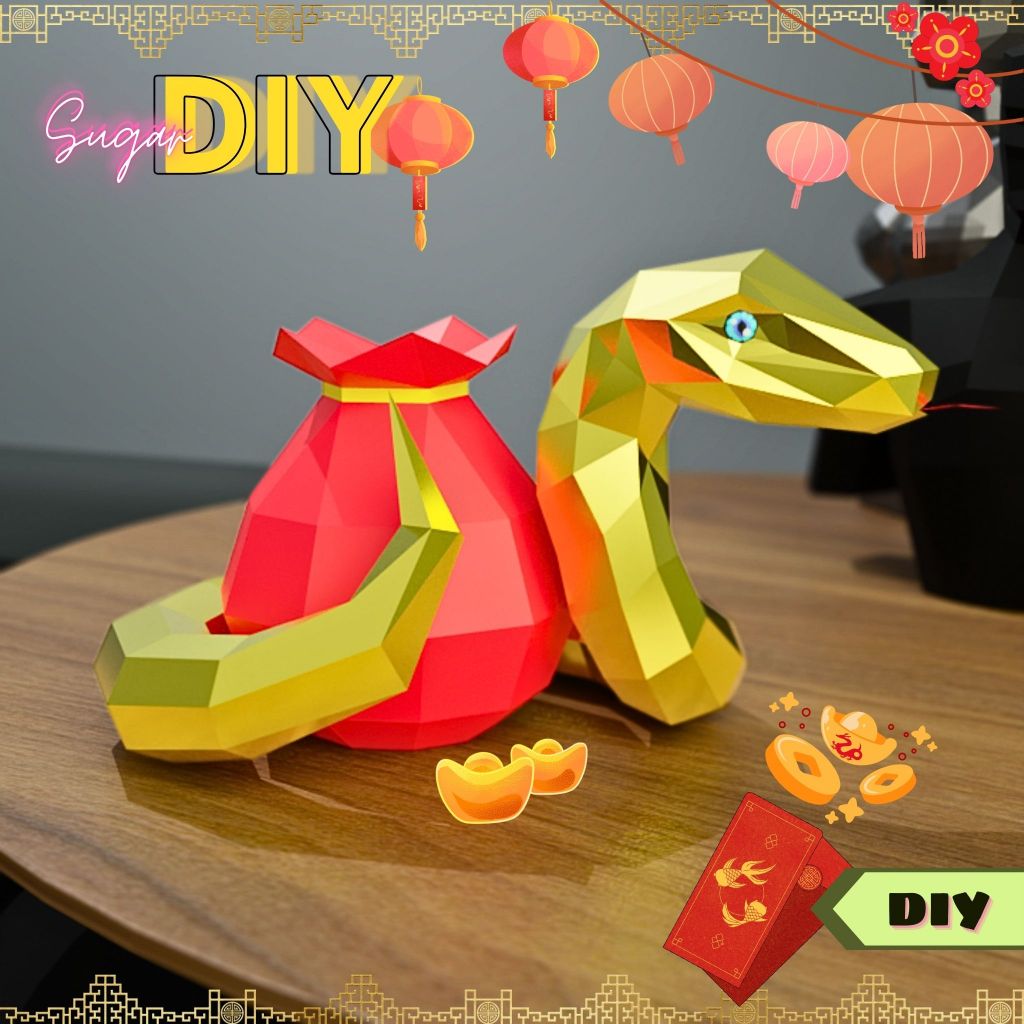 Snake holding bag CNY 2025 size 50 cm - DIY paper model | Shopee ...