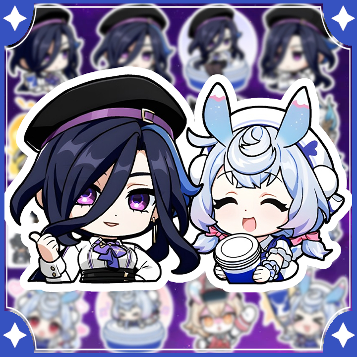 [Genshin X Luckin Coffee] Sticker Chlorinde, Sigewinne, Navia ...