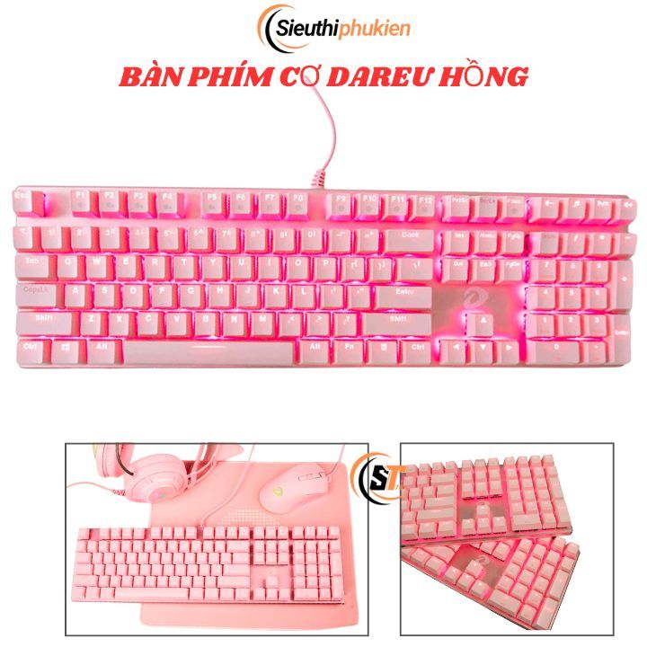 Dareu EK810 Mechanical Keyboard (Switch Blue / Brown) Pink Mechanical ...