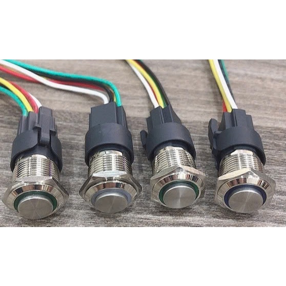 16mm high head round LED push button switch 12V 24V/ 16mm LED Momentary ...