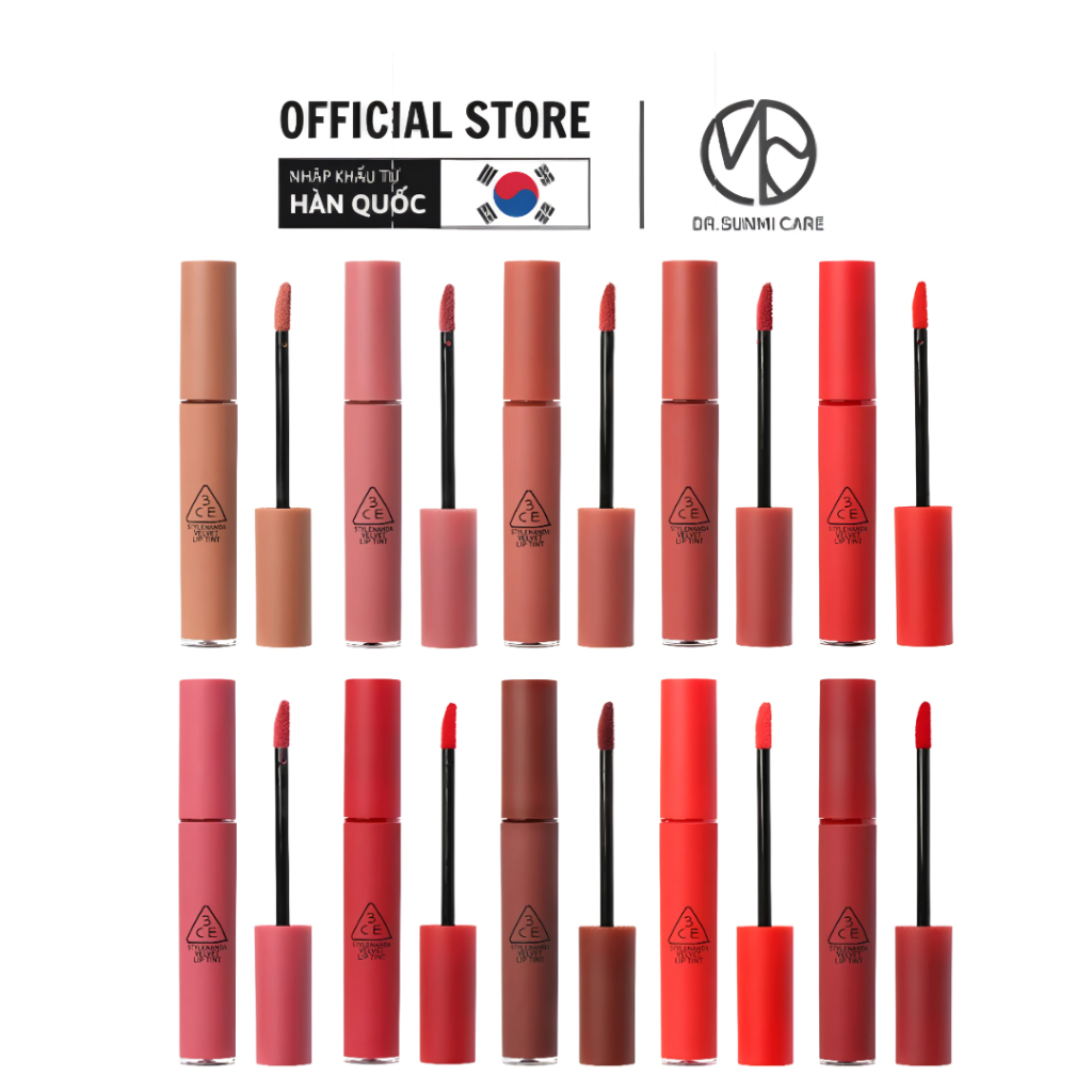 3ce Velvet Lip Tint Walk N Talk / Bitter Hour / Cashmere Nude ...