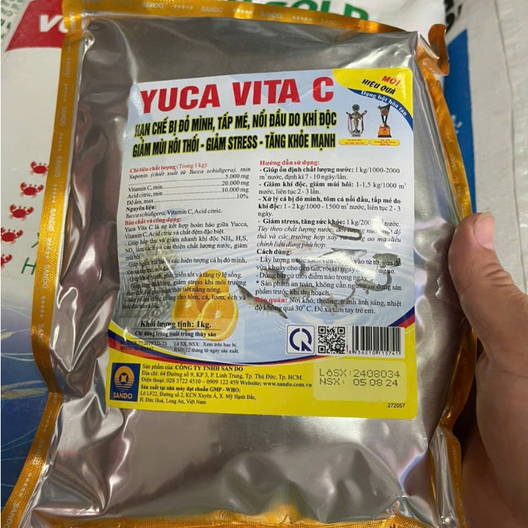 Disease prevention for shrimp and fish, yucca vitamin c, limits red appetite, 1kg/package ...