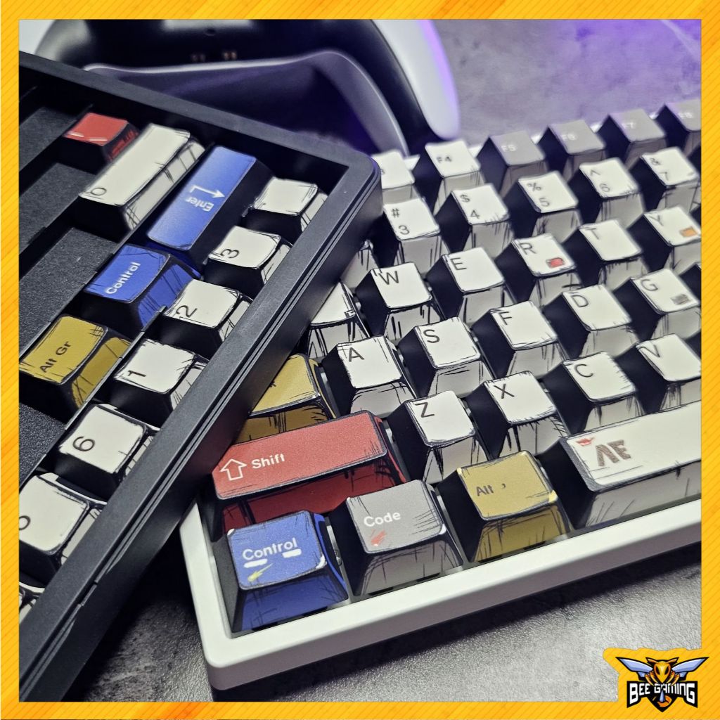 Manga Strike keycap set (PBT Dye-Subby / Cherry Profile / 141 buttons ...
