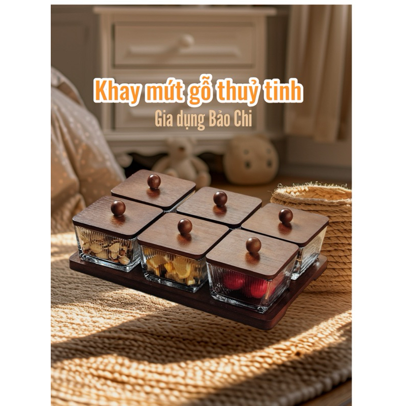 Glass jam tray with wooden lid, beautiful 2025 wooden jam tray for ...