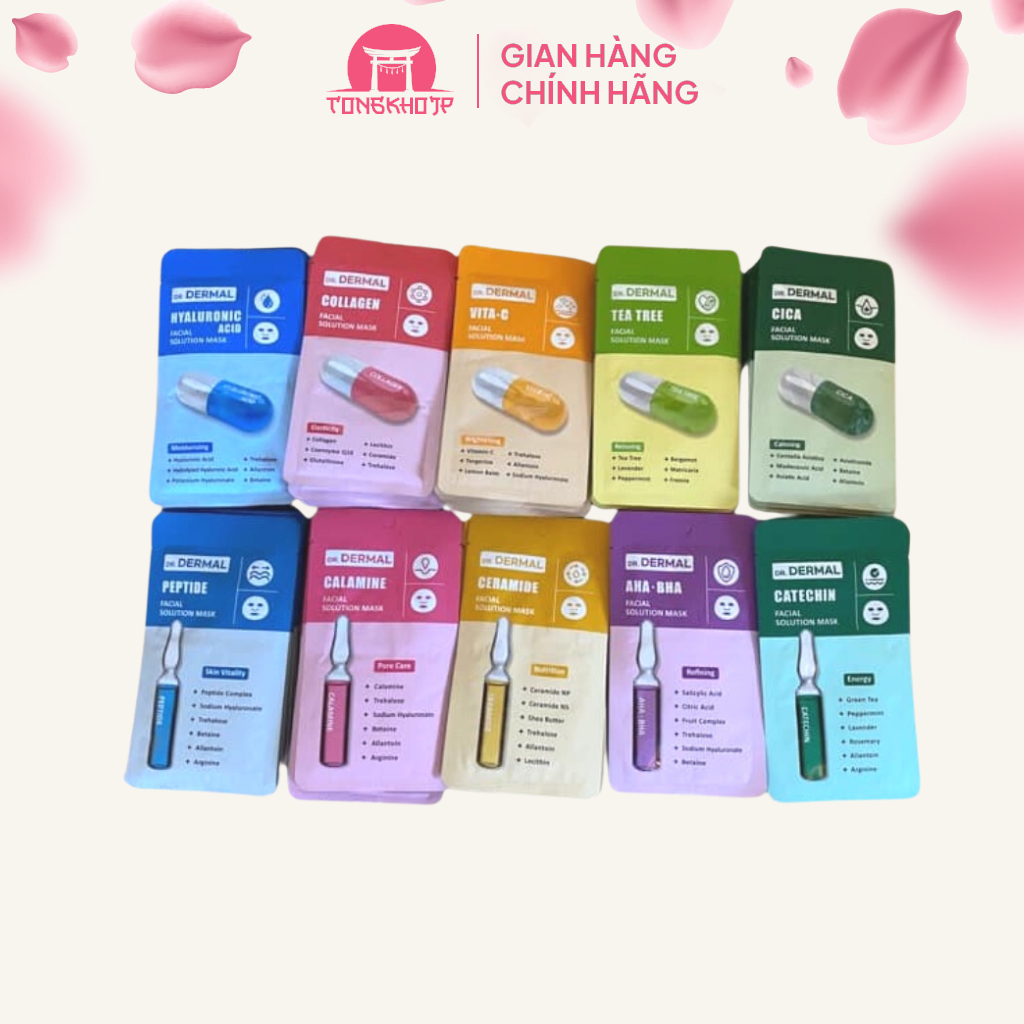 Dr Dermal Peptide Facial Solution Mask 1 Piece Domestic Japan (mixed ...