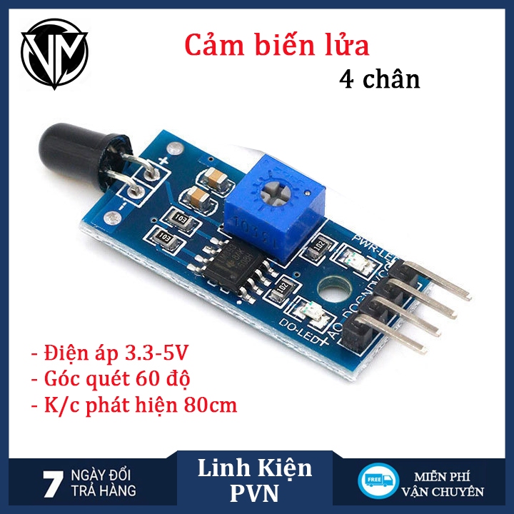 4-PIN fire sensor Module, Flame sensor Flame detection sensor circuit ...