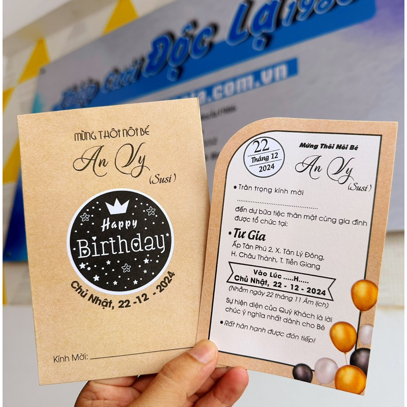 Kraft paper birthday, first birthday, first month cards | Shopee ...
