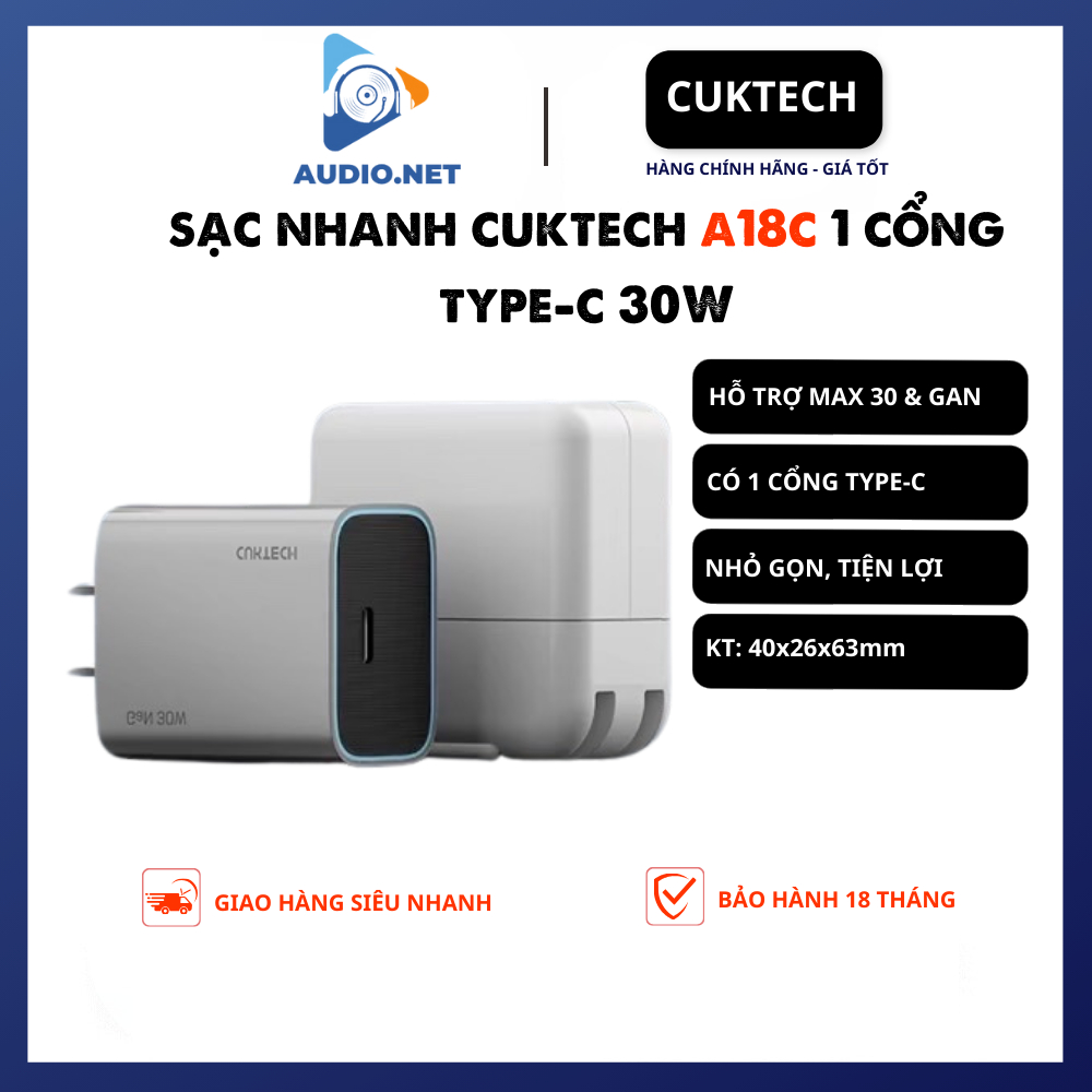 Genuine Cuktech 30w Type - C Fast Charger (A18C) - | Shopee Philippines
