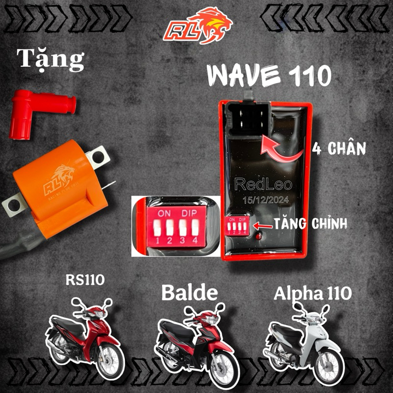IC REDLEO WAVE110 2017 / WAVE 100 [GIVE RIB MOBIN + Spark Plug Cap ...