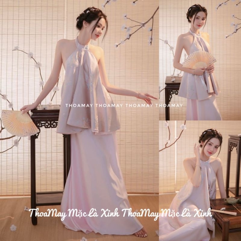 2-layer pink camisole set to wear CNY 2025 combined with GKTH skirt ...