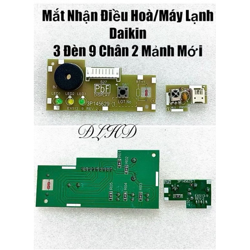 Daikin Air Conditioner Signal Receiver Board/Circuit 3 Lights 9 Pins 2 ...