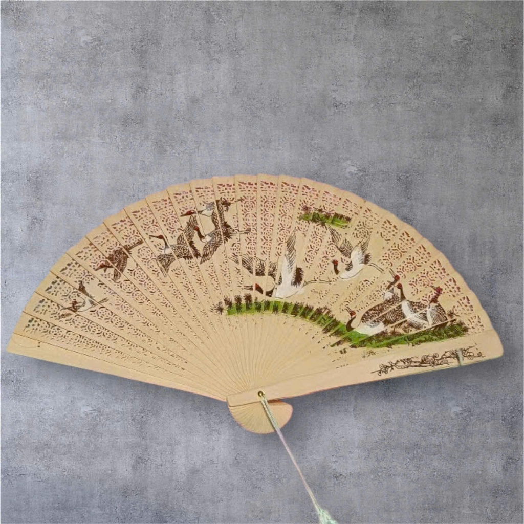 Hand-held accessory fan made of rosewood in ancient and modern style ...
