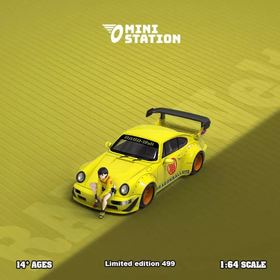 1:64 Mini Station MODEL - RWB Porsche 964 Dragon Ball Yellow Livery ...