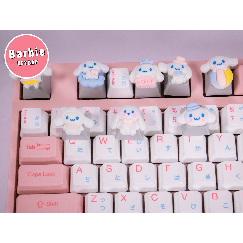 Collection of small keycaps with unique mechanical keyboard buttons ...