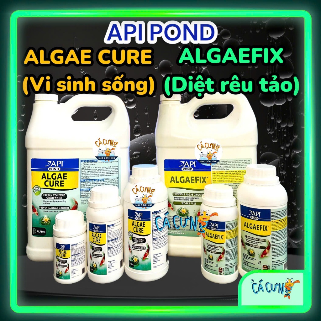 Api - ALGAE CURE POND Microbiology & Premium ALGAEFIX POND ALGAE Killer ...